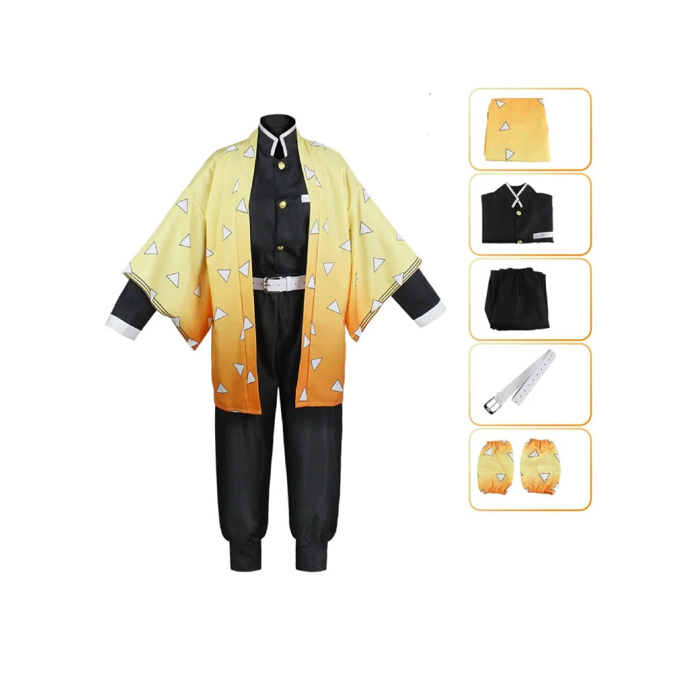Cosplay Fantasia Zenitsu Agatsuma Kimetsu No Yaiba Demon Slayer Adulto ...